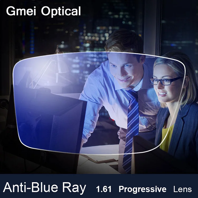Anti-Blue Ray Lens 1.61 Free Form Progressive Prescription Optical Lens ...