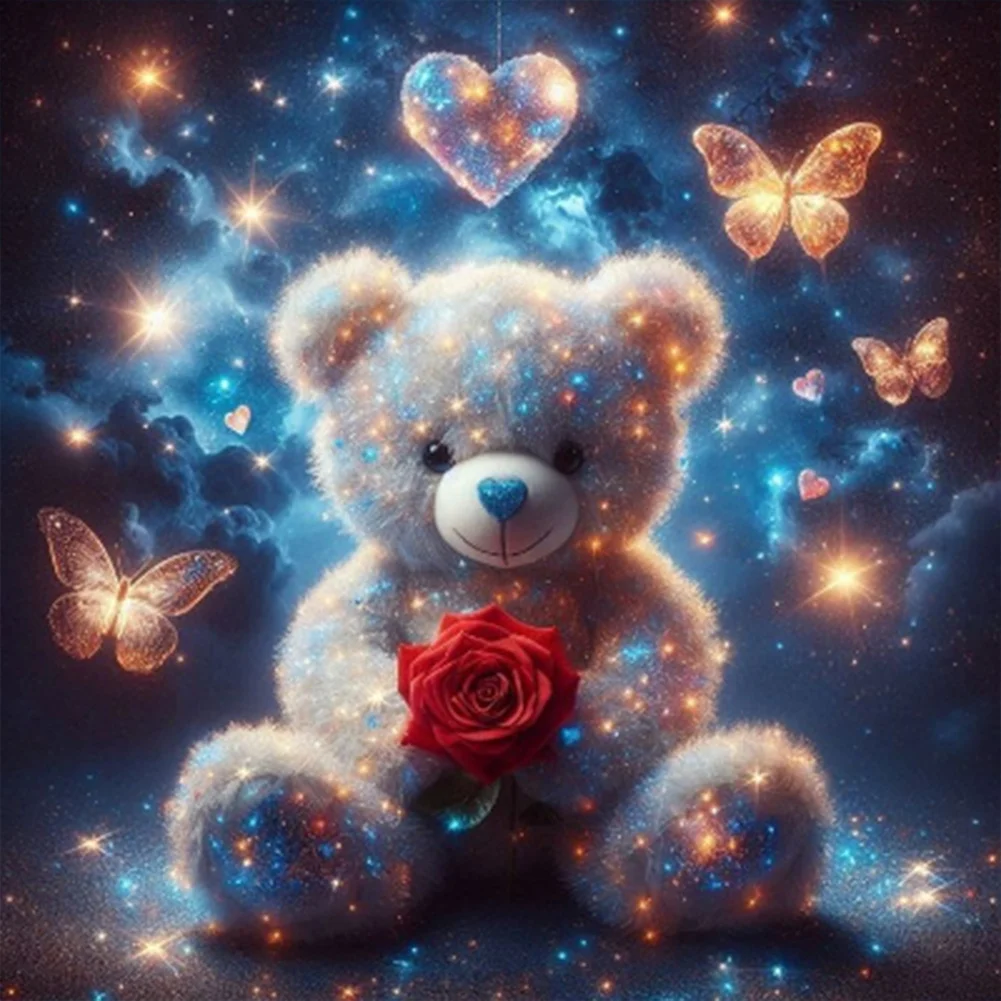 Shining Bear (velvet cloth) AB drill full round/square diamond painting
