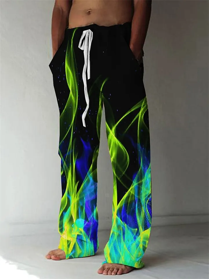 New Arrival Men's Pants 3D Printed Loose-Fit Casual Beach Pants ...