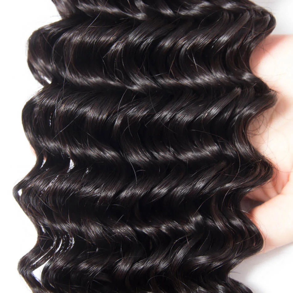 12A Deep Wave Top Virgin Hair Bundle Deals 3 Bundles 100% Human Hair ...