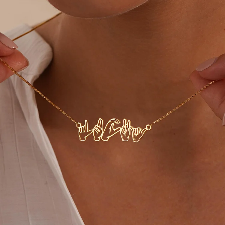 Custom Sign Language Necklace