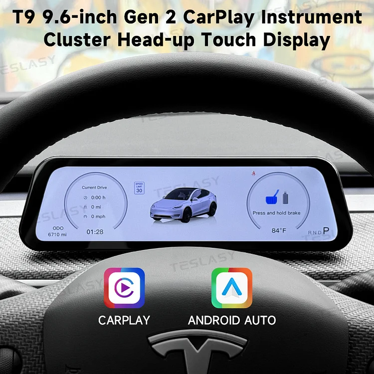 Tesla Model 3/Y Highland T9 9.6-Inch Gen 2 Carplay Head-Up Display ...