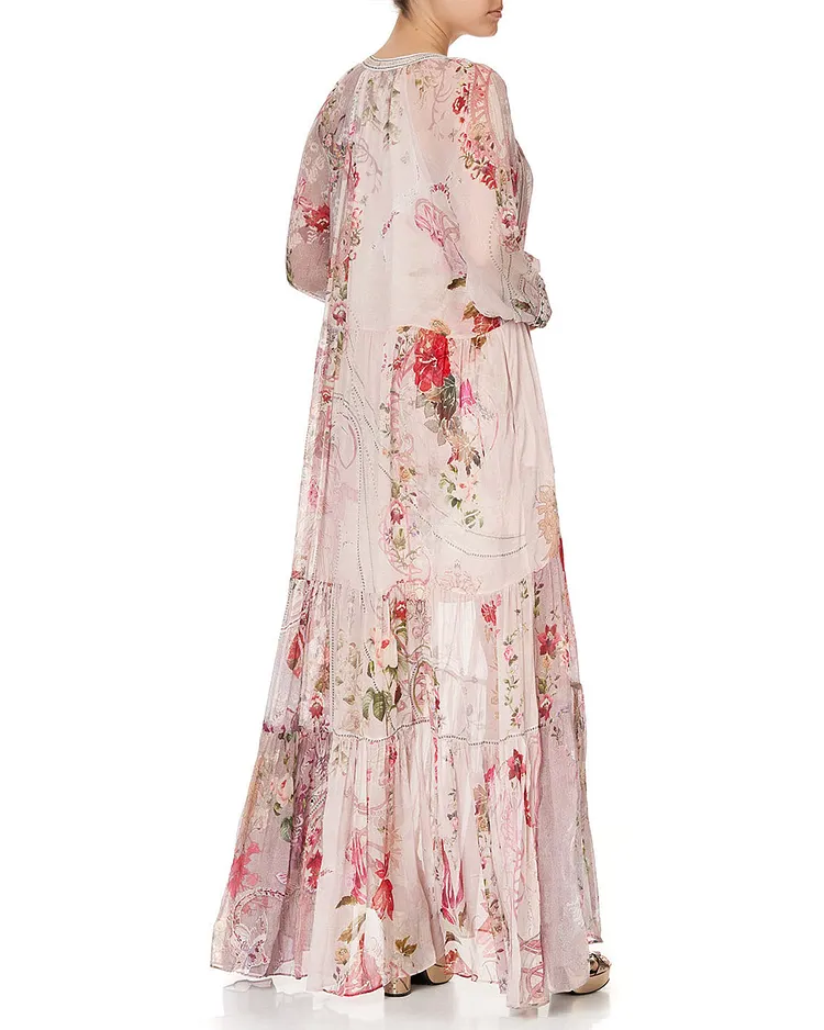 Long Gathered Panel Dress