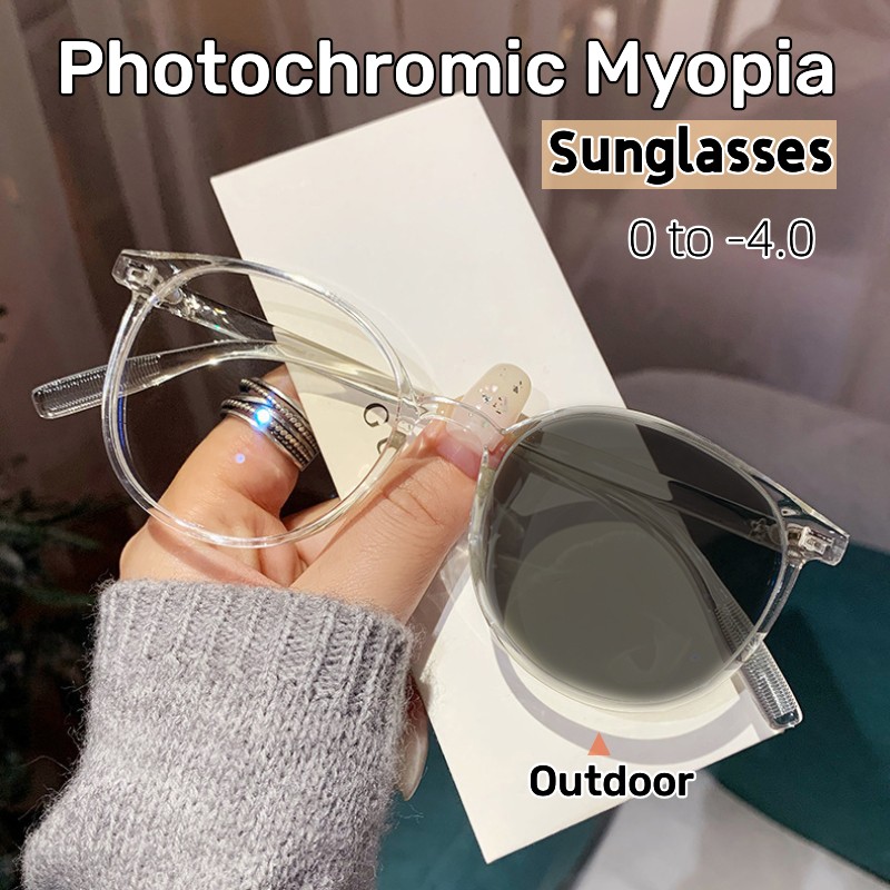 Luxury Intelligent Minus Diopter Sunglasses Trendy Photochromic Color ...