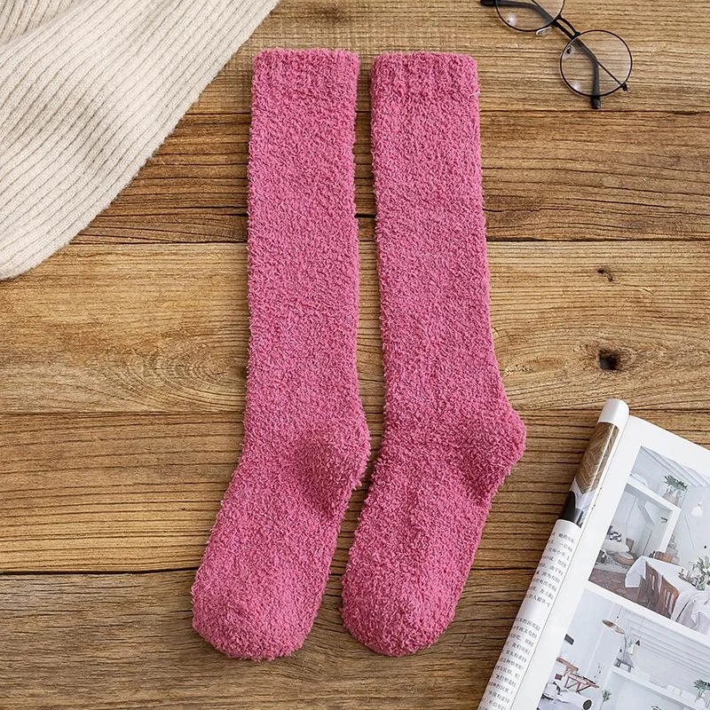 Pure color knee-length Floor Socks