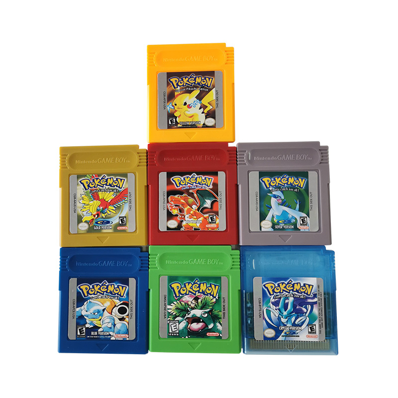 Pokemon Red/Green/Yellow/Blue/Gold/Gray/Crystal GBC Games For Gameboy Color