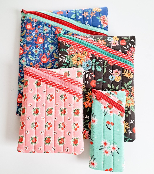 Unique Diagonal Zipper Pouch Pattern Template - Includes Tutorial