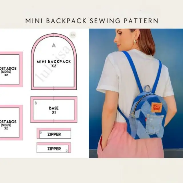 Mini Backpack Sewing Templates-With Instructions