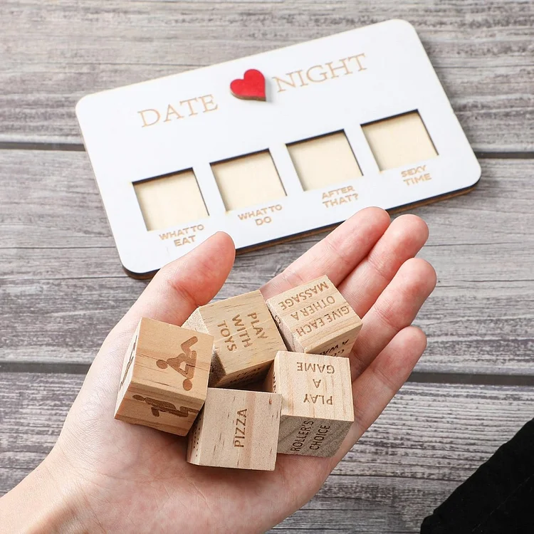 Wooden Date Night Dice Naughty Couple Dice Game for Him Funny Portable ...