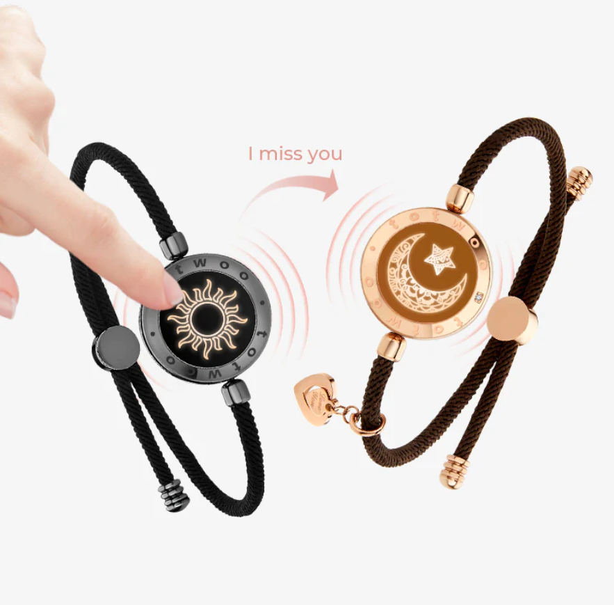 Always Sun&moon Long Distance Smart Vibration Bracelets with Milan Rope ...