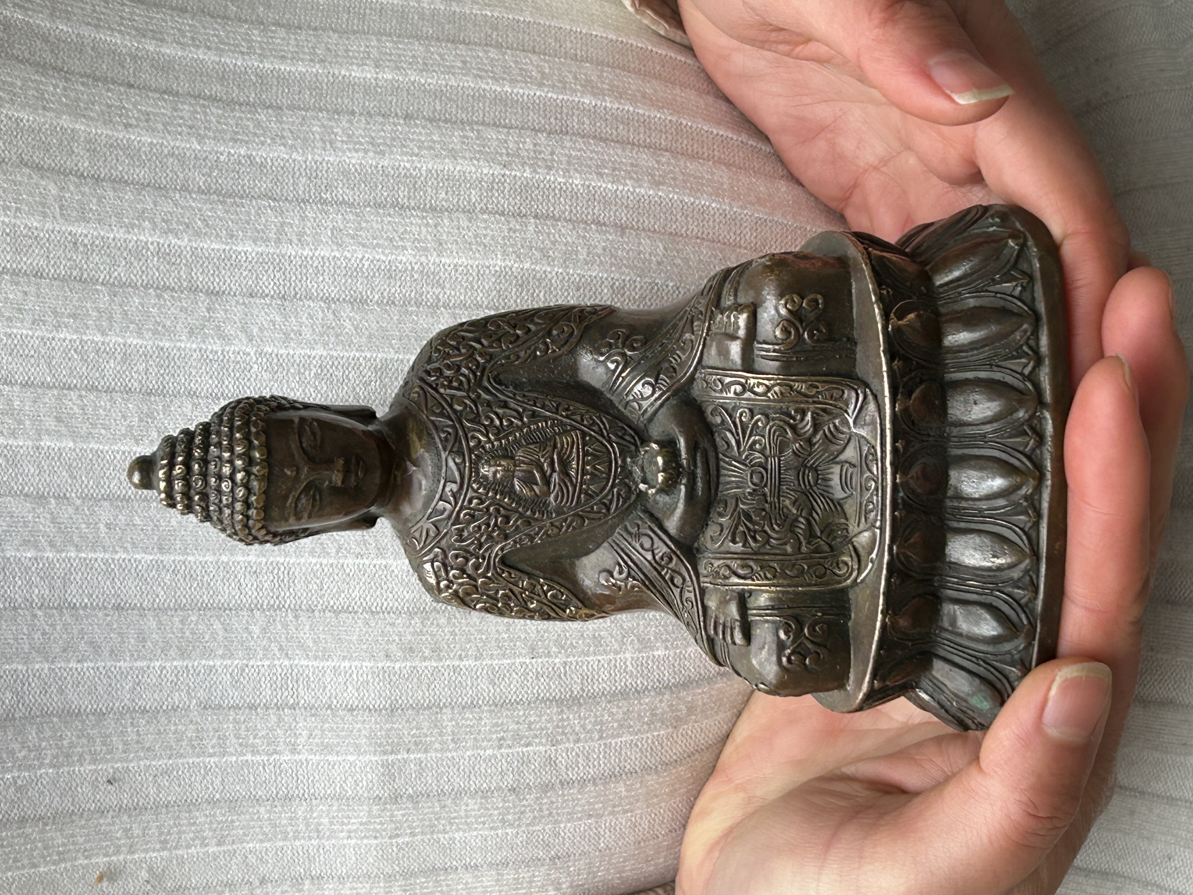 Tibet Nepal Metal Shakyamuni Statue buddhist bowl pray blessings ...