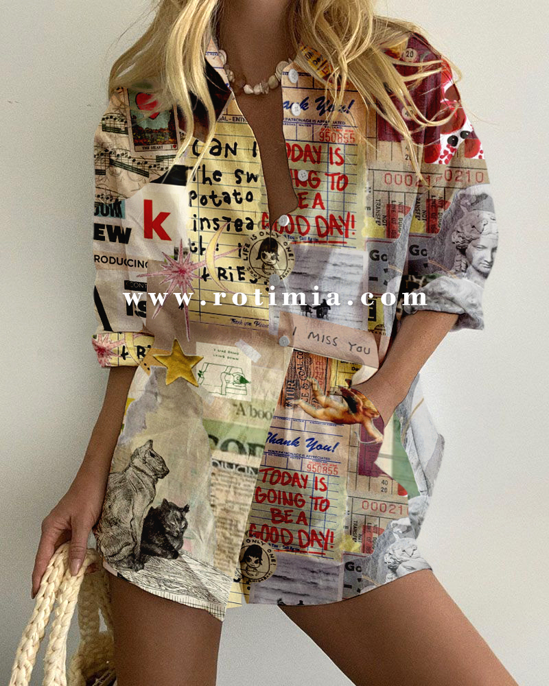 Old newspaper notes printed two-piece set