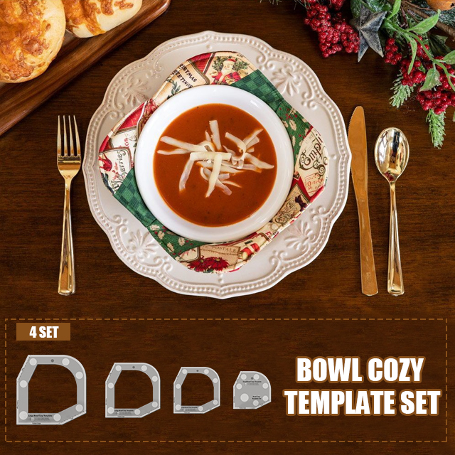Bowl Cozy Template Cutting Ruler Set 2PCS With Instructions 