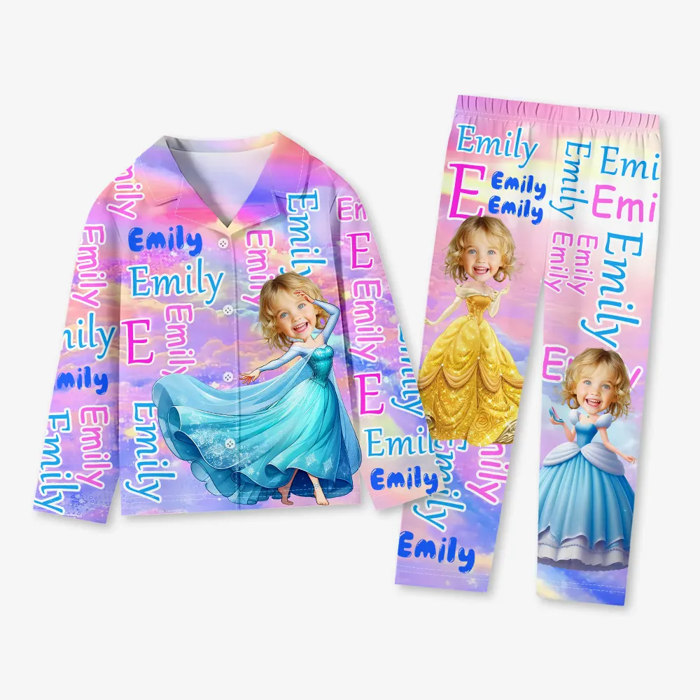 Custom Baby Face Long Sleeve Pajamas Custom Ice Queen With Name And ...