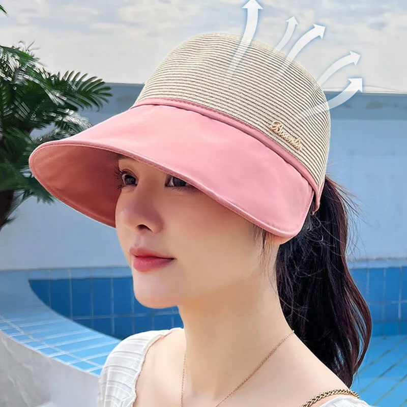 Women's large brim sunscreen hat for beach outing in summer