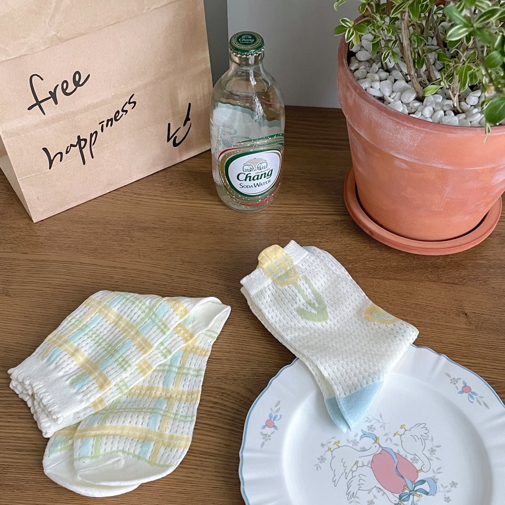 Floral Mesh Cutout Socks