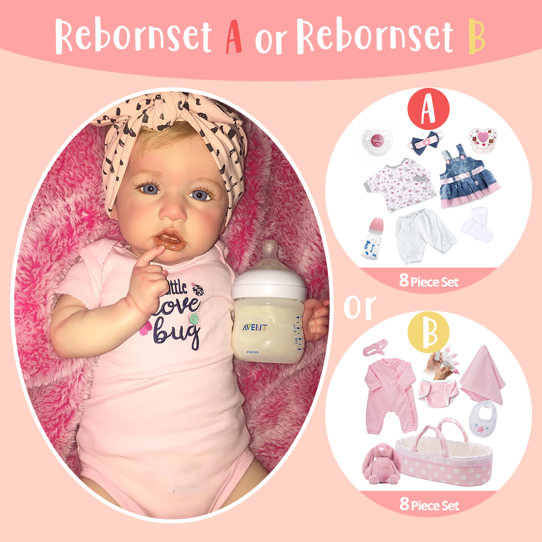 [Heartbeat💖 & Sound🔊] 20'' Blanco Touch Real Reborn Baby Doll Girl