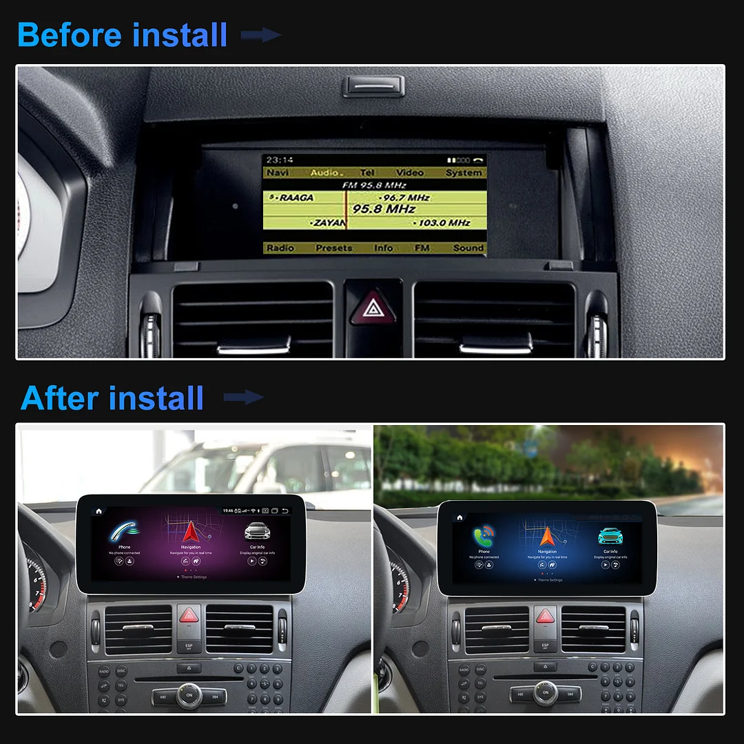 How to Upgrade the Mercedes Benz C-class C300 Car Display Monitor with ...