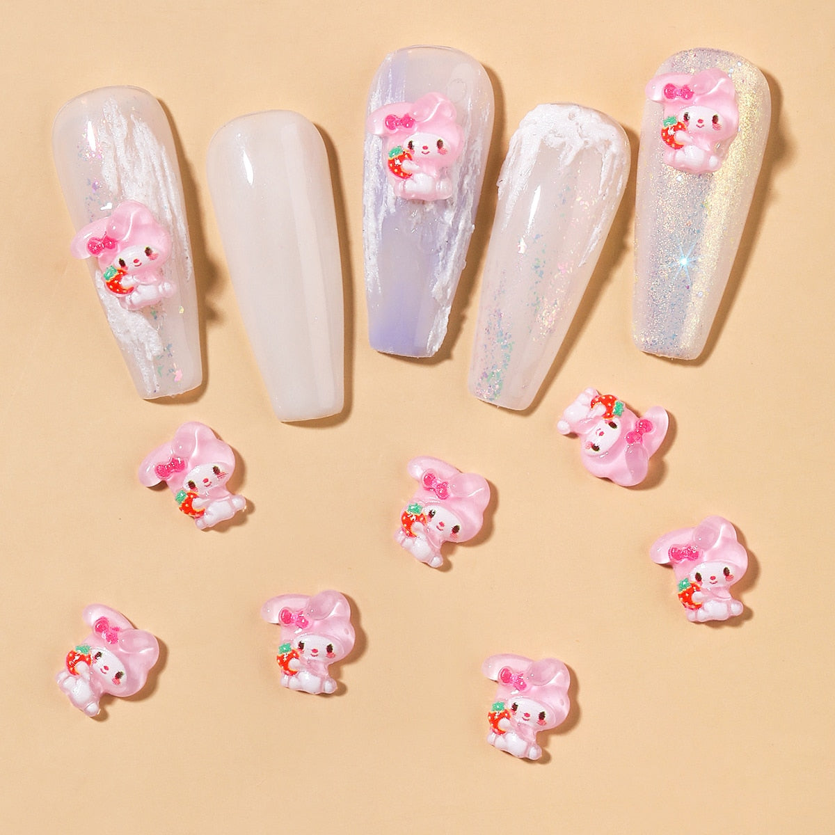 Strawberry Pink Melo Nail Art