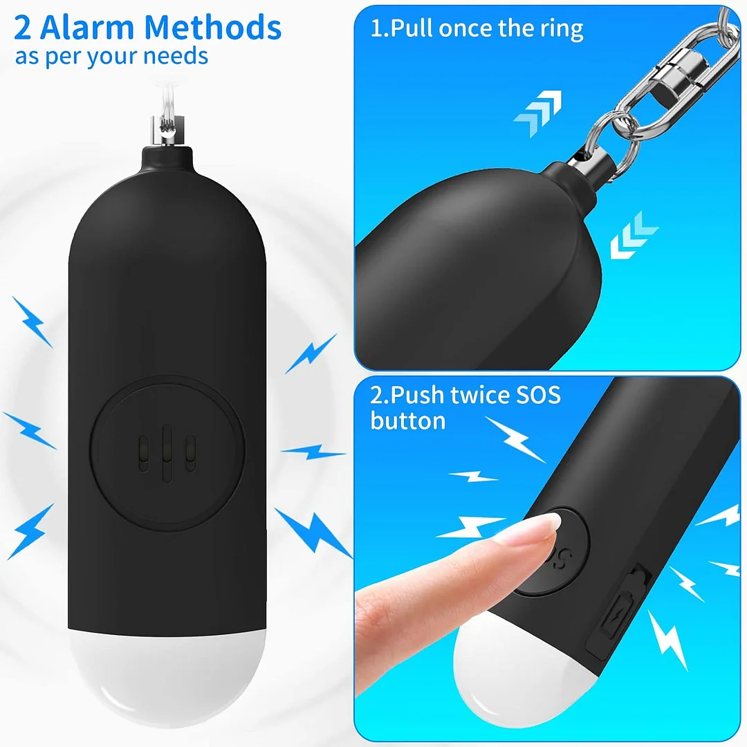 Pocket Alarm with 130 dB Siren and LED Light