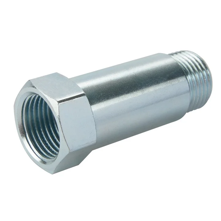 M18 x 1.5 O2 Oxygen Sensor Expander 55mm Blue Zinc Bung Extension Connector