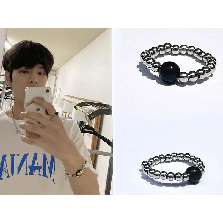 Stray Kids Seungmin Black Pearl Ring