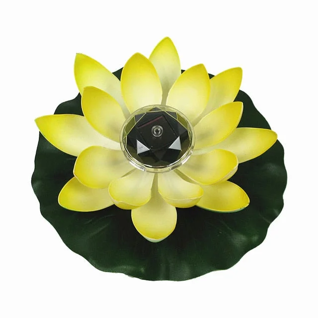 Solar Powered LED Flower Light Floating Fountain Pond Garden Pool Lamp ...