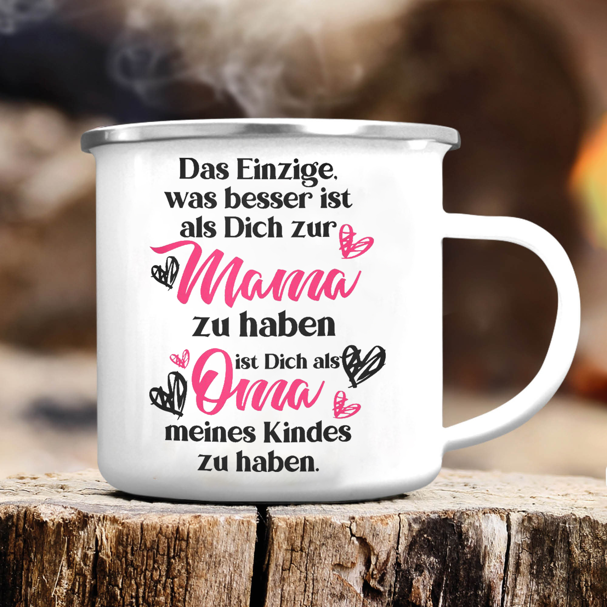 Kettenmachen Emaille Tasse-Das Einzige, was besser ist als dich zur ...