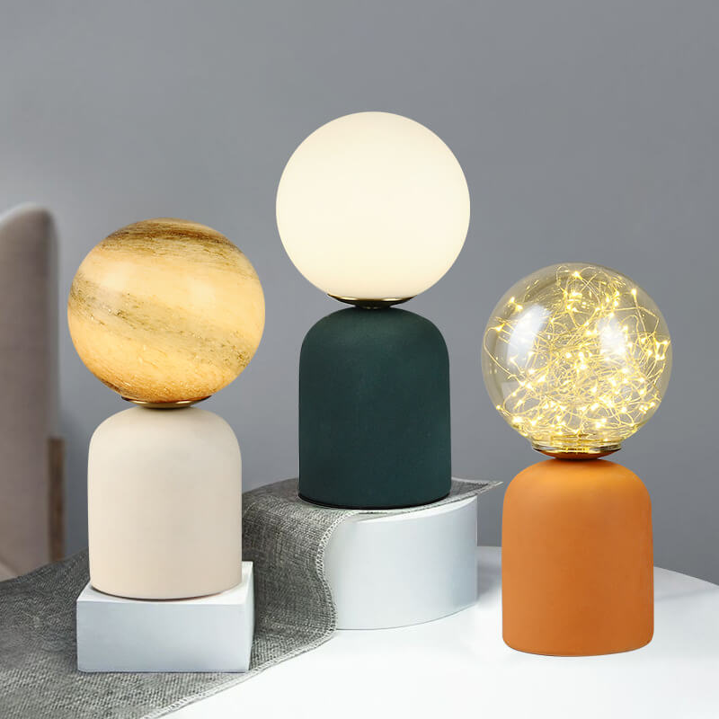 Glass Planet Table Lamp