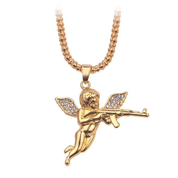MACHINE GUN ANGEL PENDANT NECKLACE