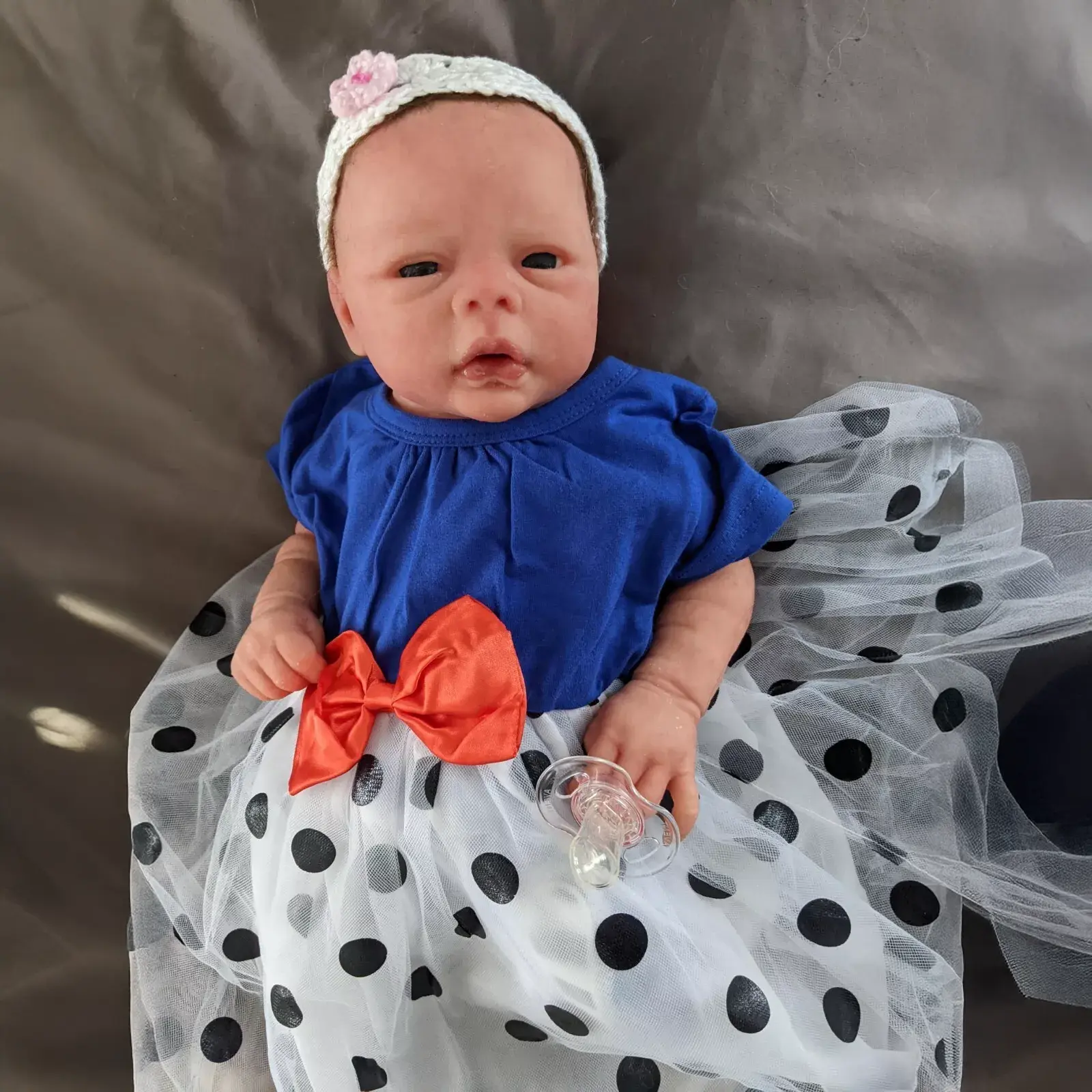 20" Lifelike Realistic Baby Silicone Vinyl Brown Eyes Reborn Baby Girl ...