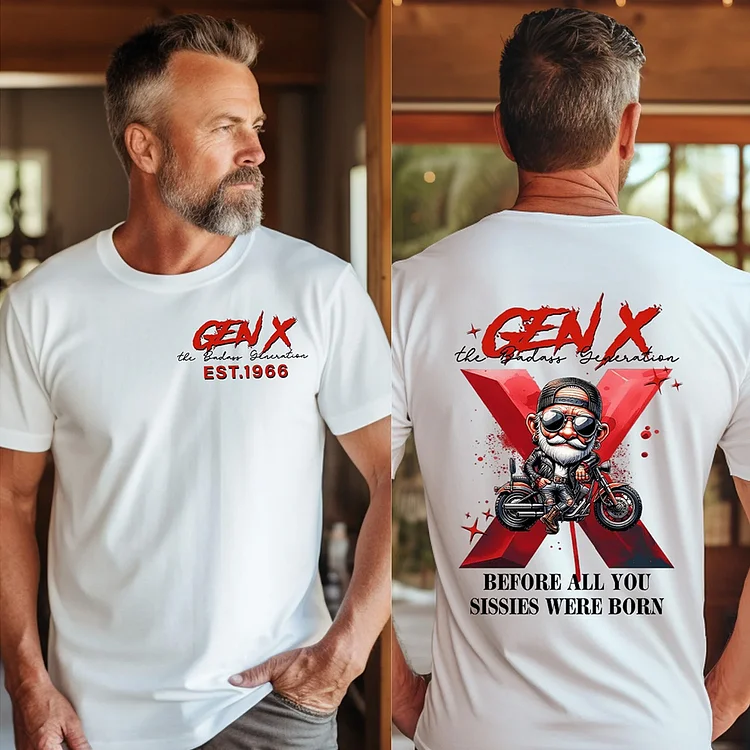Gen X Cool Biker Shirt, Generation X Custom Year Badass Generation T ...