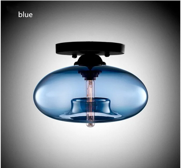 Vintage Colorful Hand Blown Glass Ceiling Lighting Retro Round Design ...