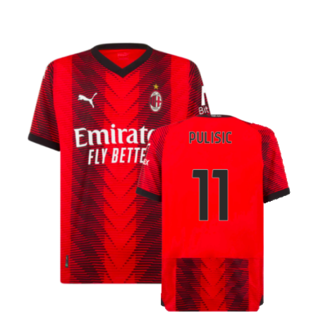 AC Milan Christian Pulisic 11 Home Shirt Kit 2023-2024