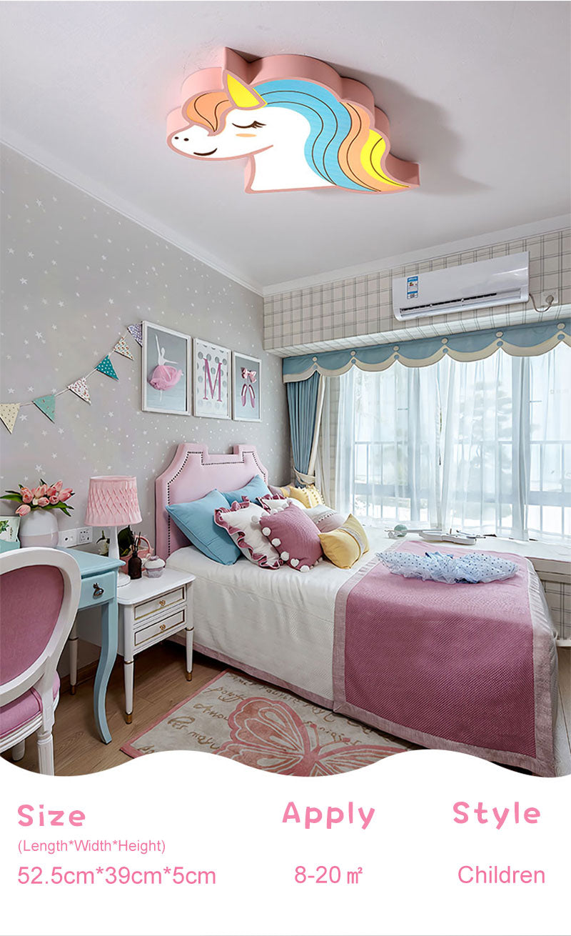 Unicorn Kids Room Light Led Ceiling Lights With Remote Control Cartoon ...