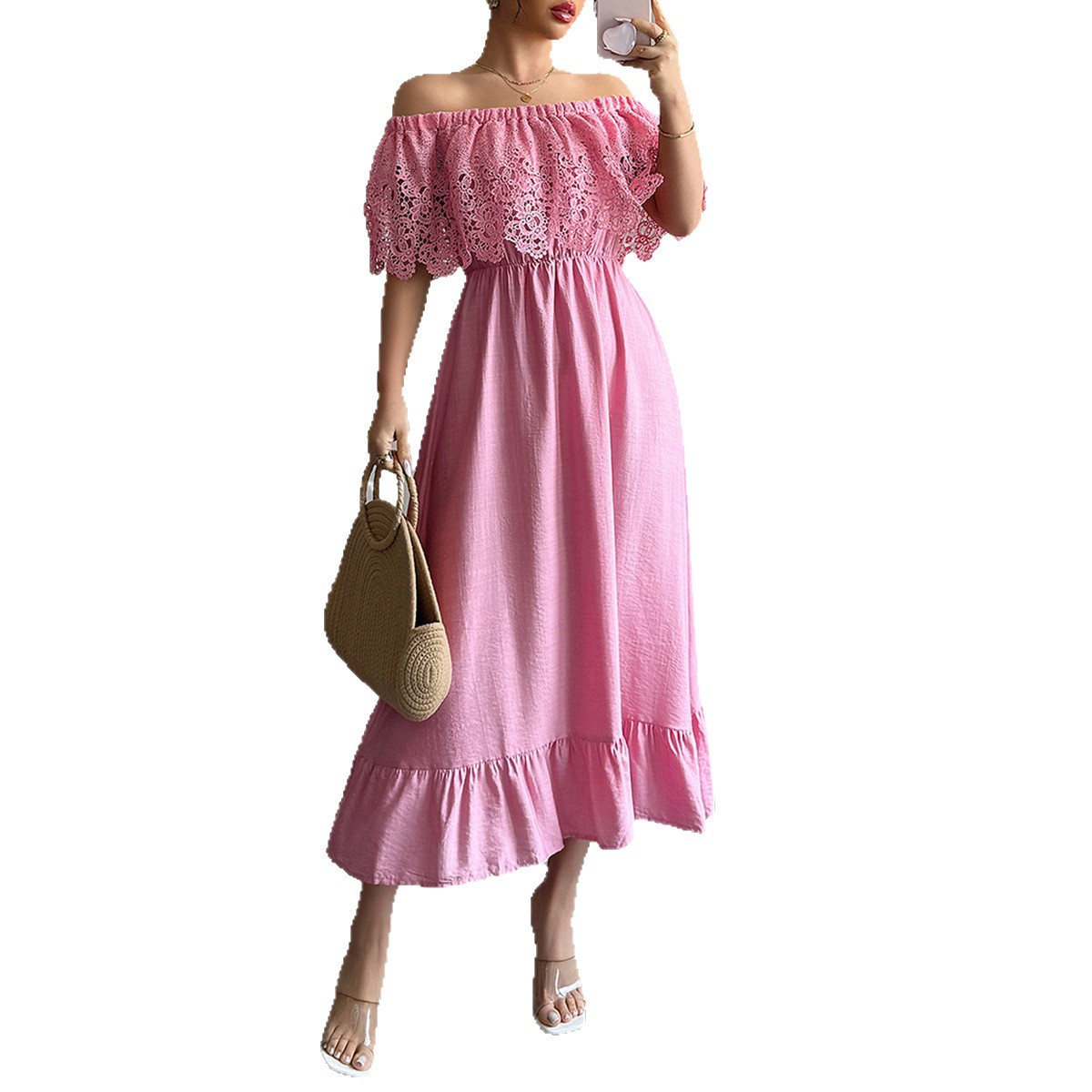 A-Line Waist Long Skirt Dress
