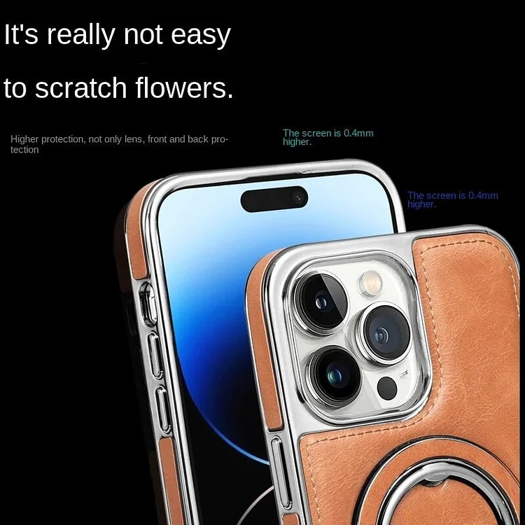 Leather Invisible Stand iPhone Case