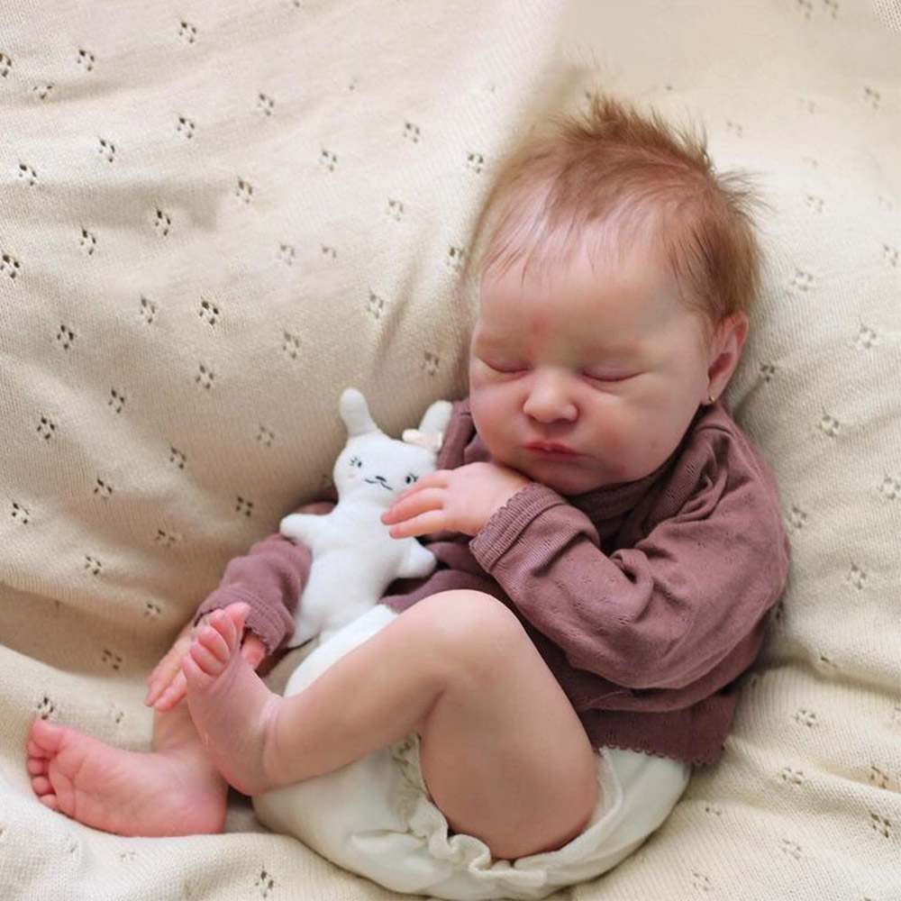 [Heartbeat & Sound] 20" Handmade Lifelike Reborn Newborn Baby Sleeping ...
