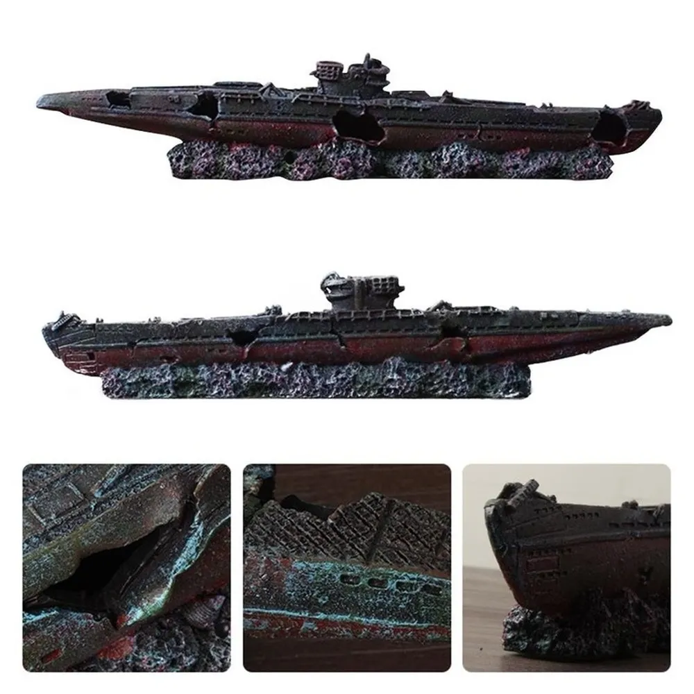Churchf Fish Tank Landscaping Simulation Resin Shipwreck Warship ...