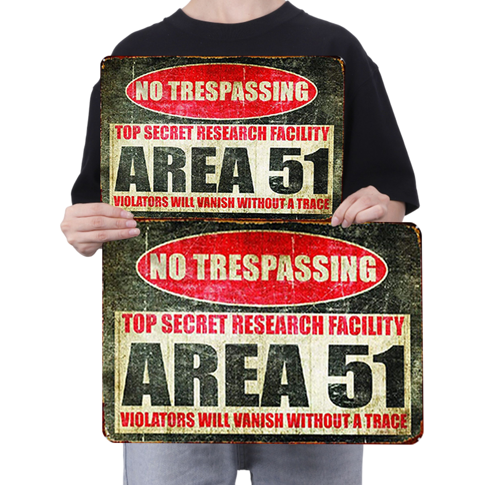 Warning Area 51 - Metal Tin Signs(8*12Inch/12*16Inch)