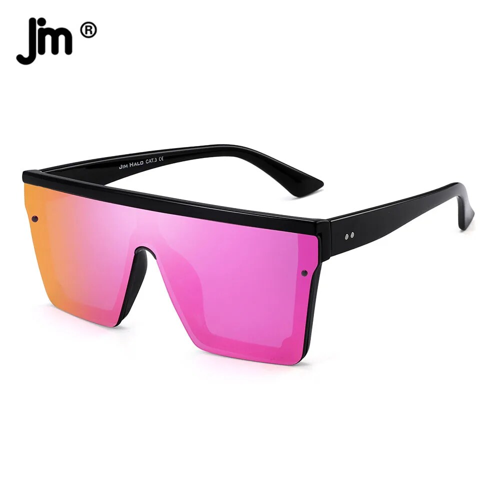 JM Big Flat Top Shield Sunglasses Women Men Square Mirror Sun Glasses ...