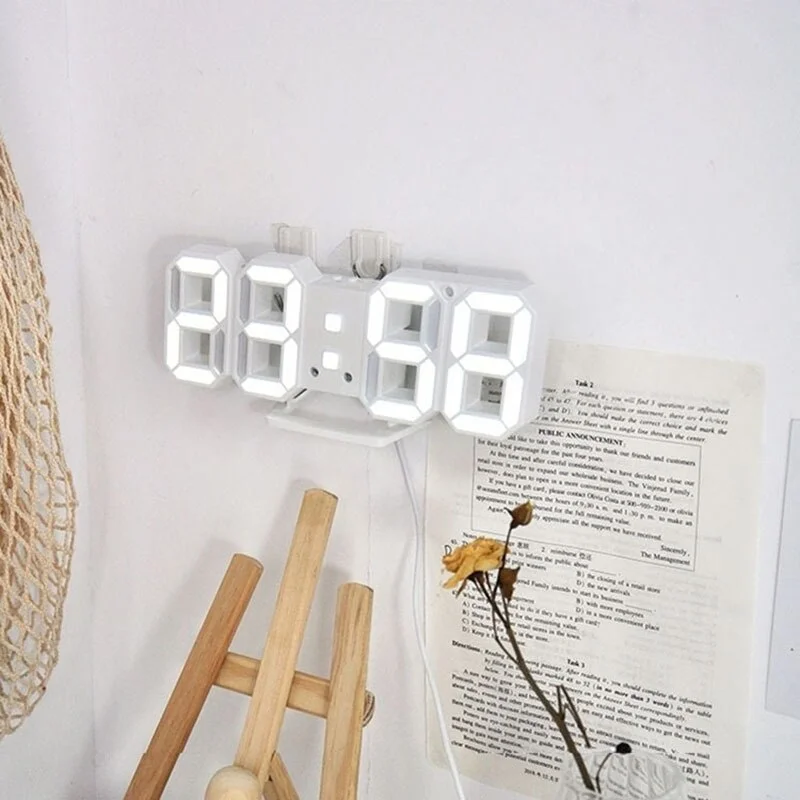 Nigikala Ins Digital Clock Luminous Time Date 3D Clock Living Room ...