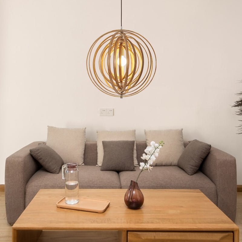 Arturest Creative Wood Round Light Pendant Lamp Shade For Living Room