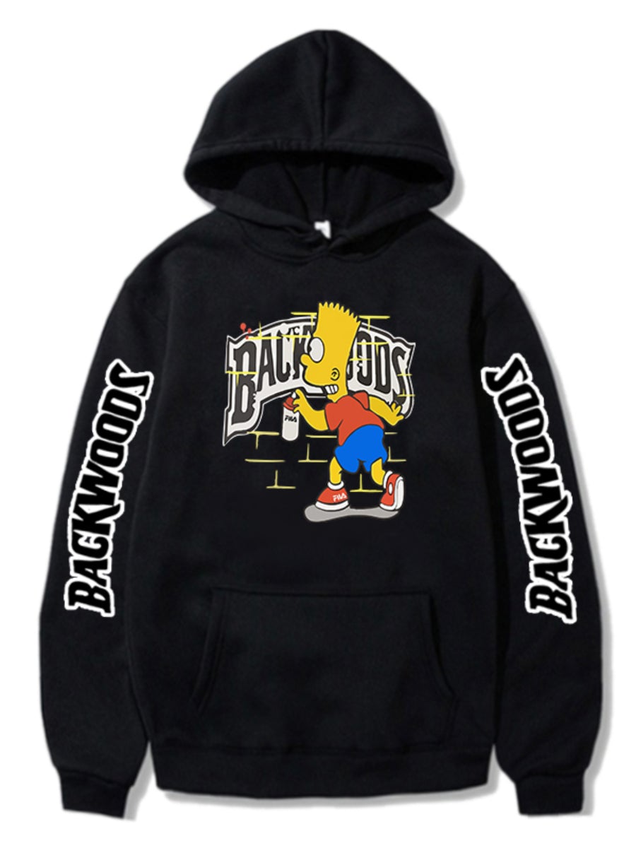 Backwoods Hoodie Cute Simpsons Characters Graffiti Hooded Sweatshirt