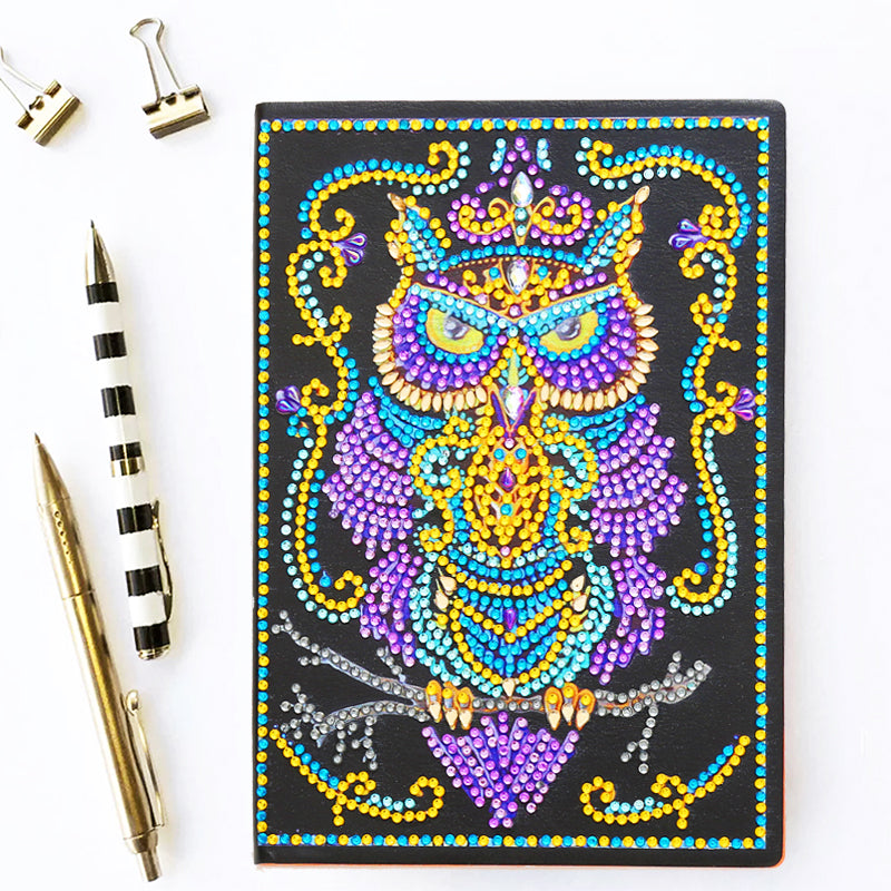DIY Notebook Special Shape Rhinestone Diary Book | Owl