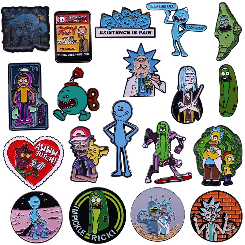British cartoon and anime "Rick and Morty" brooch badge Scientist ...