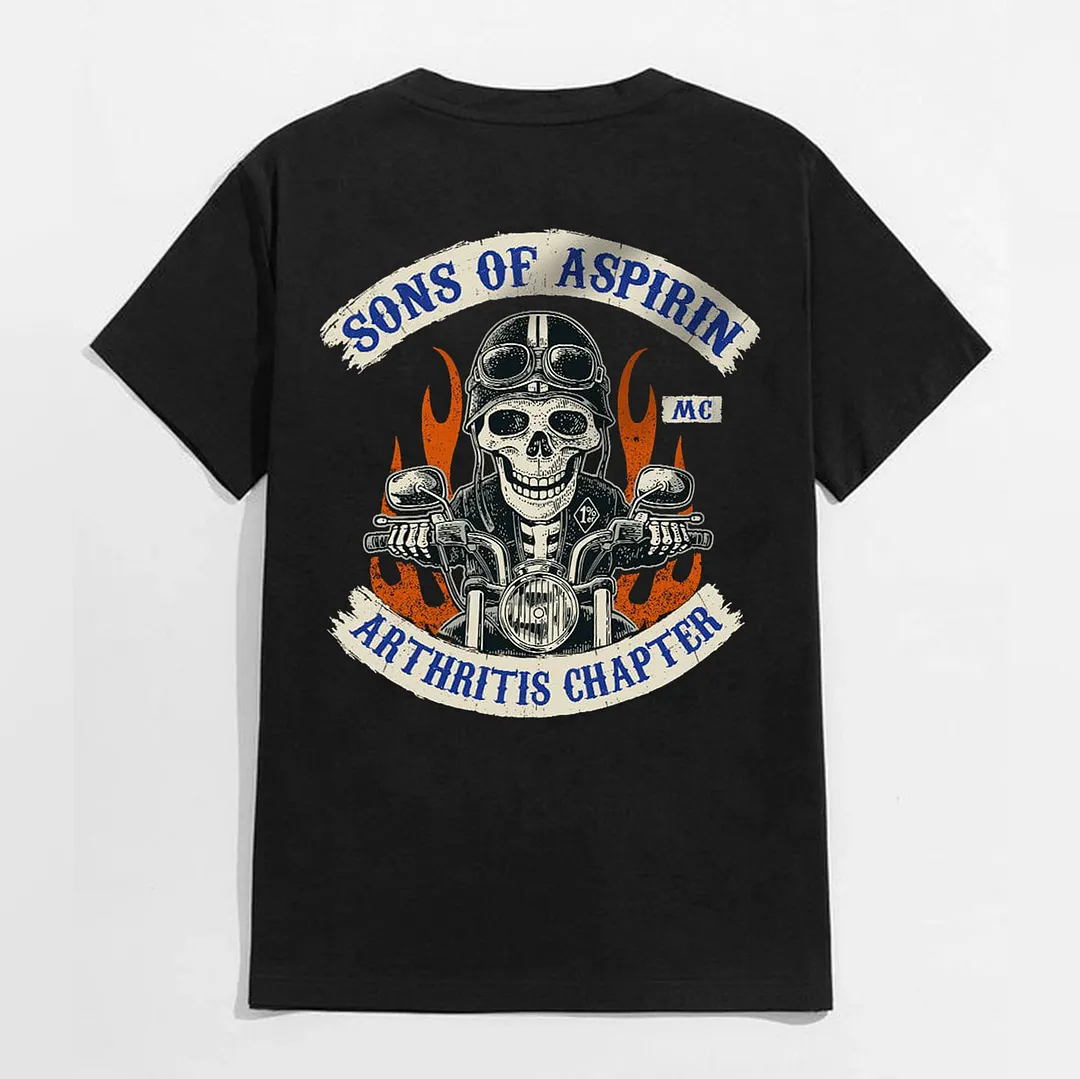 SONS OF ASPIRIN ARTHRITIS CHAPTER Graphic Black Print T-shirt