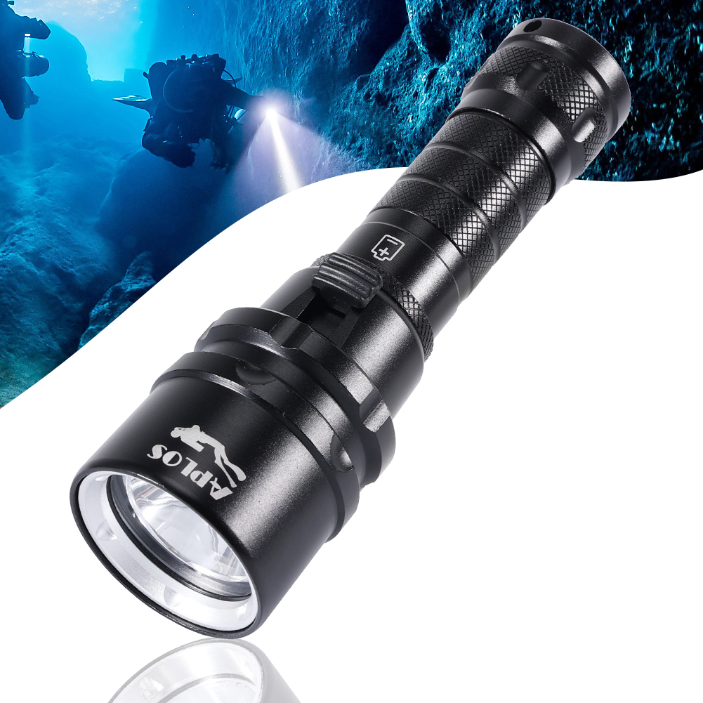 APLOS AP20 Dive Light, 2000 Lumens Scuba Diving Flashlight, IPX8 ...