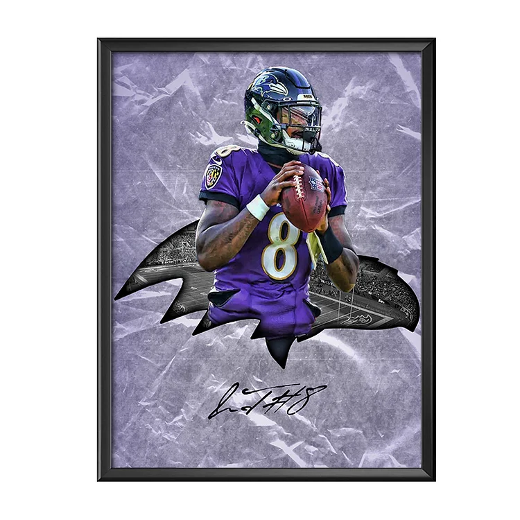 Lamar Jackson-Baltimore Ravens Poster Art Autographed