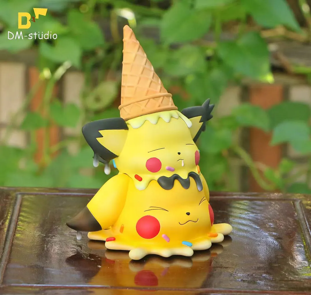 Big & Small Scale Ice Cream Pichu & Pikachu - Pokemon Resin Statue - DM ...
